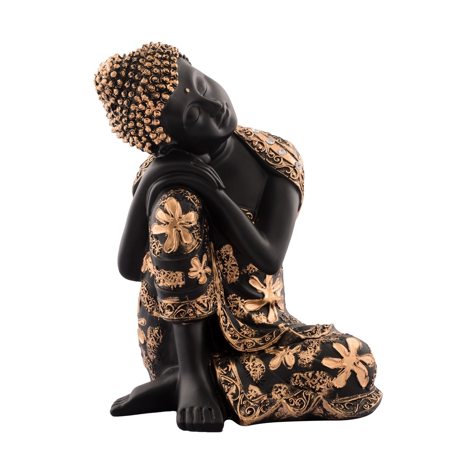 Ecraftindia Pleasing Buddha Showpiece | Red and Brown - Swadesii
