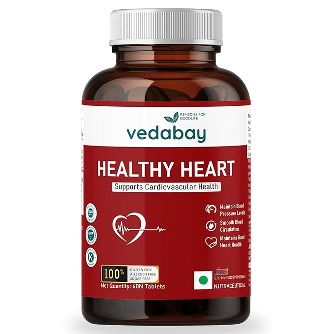 Vedabay Healthy Heart Tablets for Cholesterol & Triglycerides - 60 Tab ...
