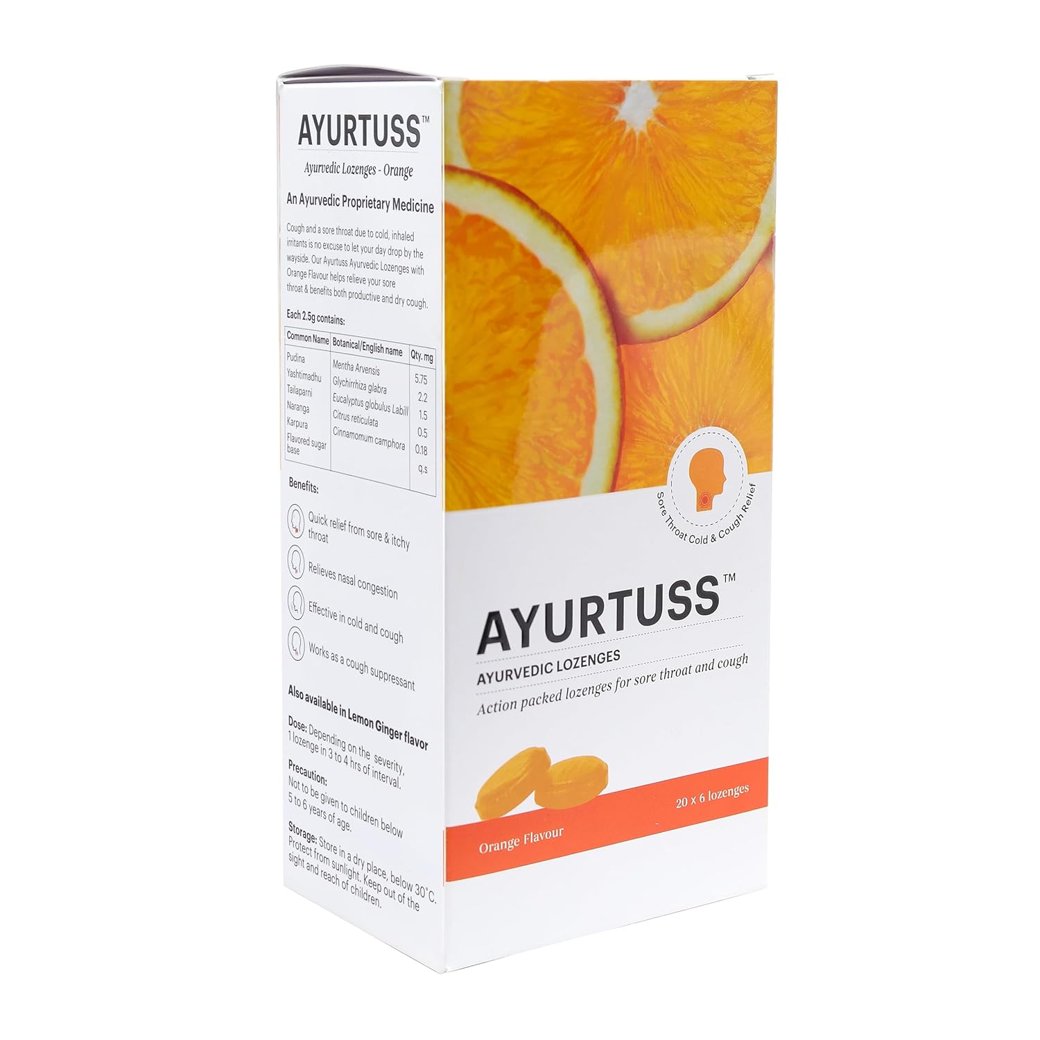 Forest Secrets Ayurtuss Ayurvedic Lozenges Orange - 120 Tablets - Swadesii