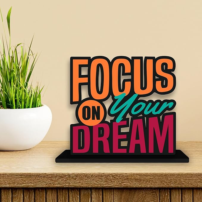 Artvibes Wooden Alphabet Idols and Figurine Focus on Your Dream Positi ...