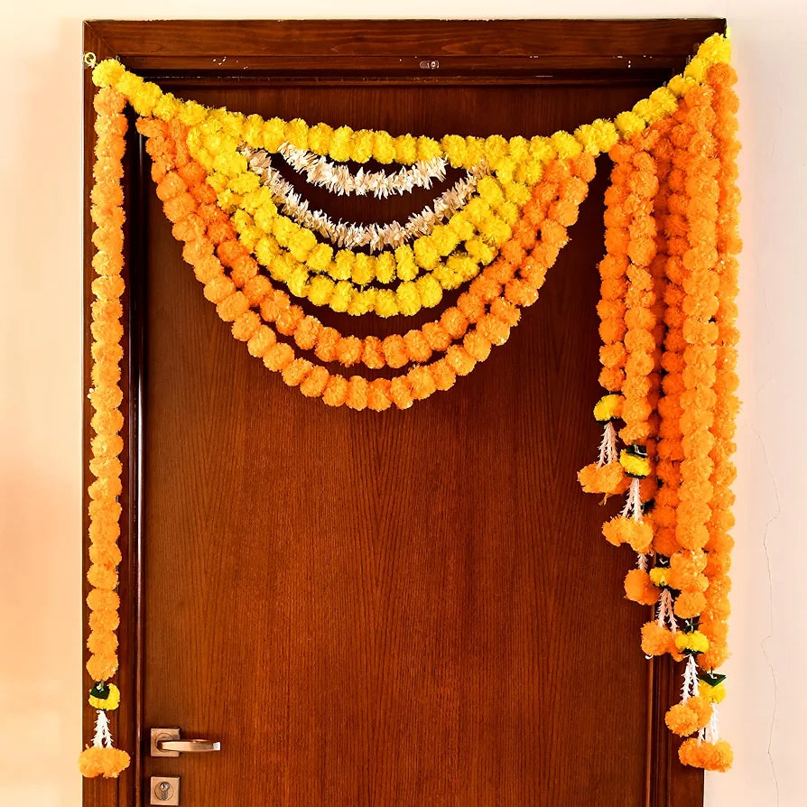 Toran for Main Door Entrance Fluffy Flower Bandarwal Toran 49 inch len ...