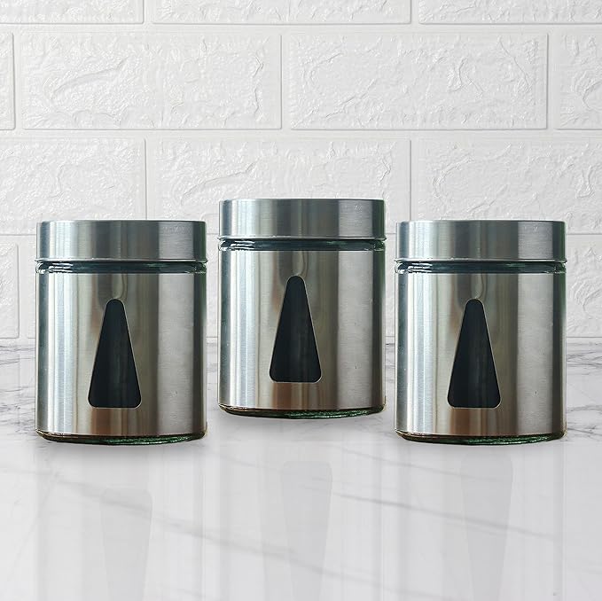Femora Kitchen Storage Jars Steel Finish With See Through Window Jar ...