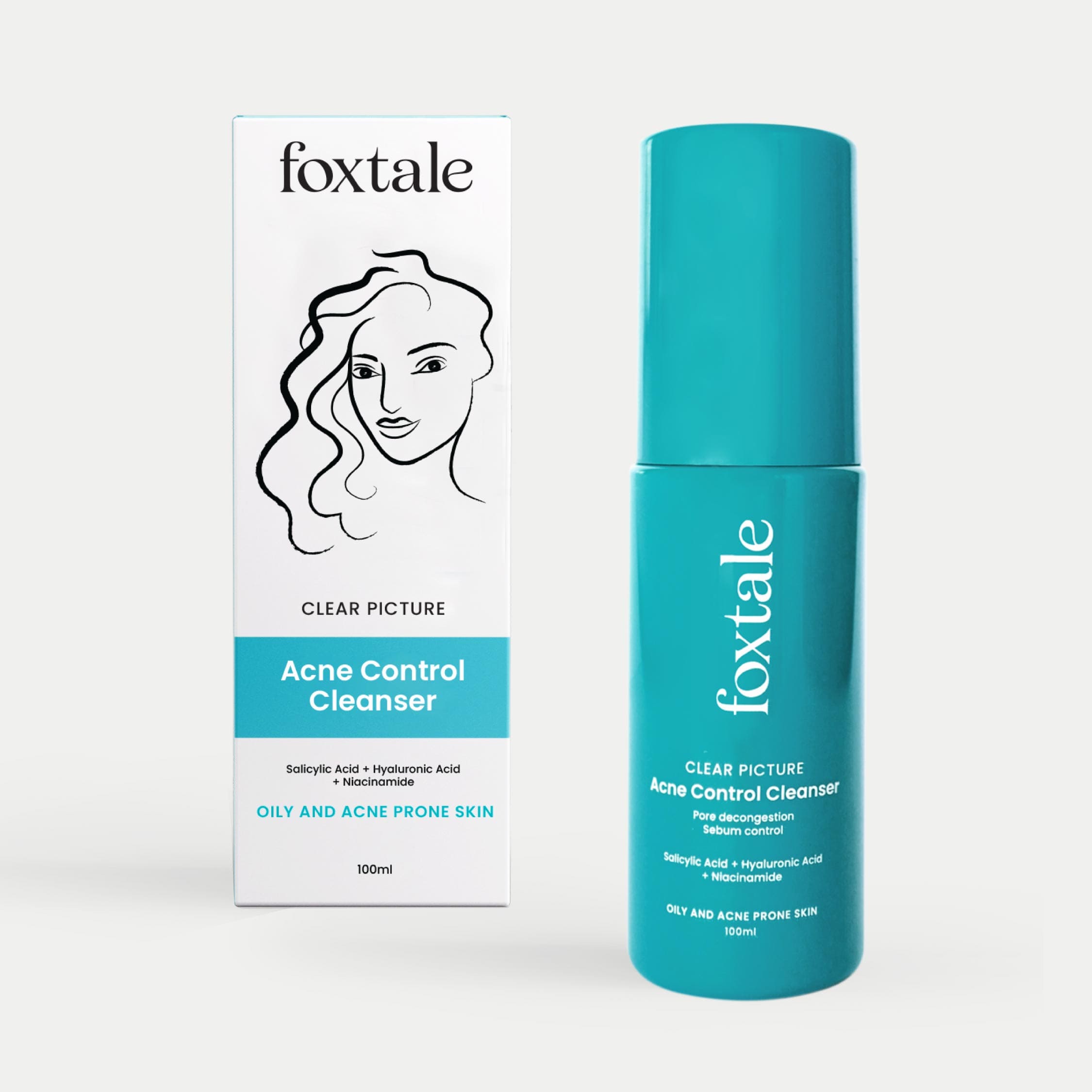 Foxtale Oil + Acne Control Cleanser with Salicylic Acid - 100 ml - Swadesii