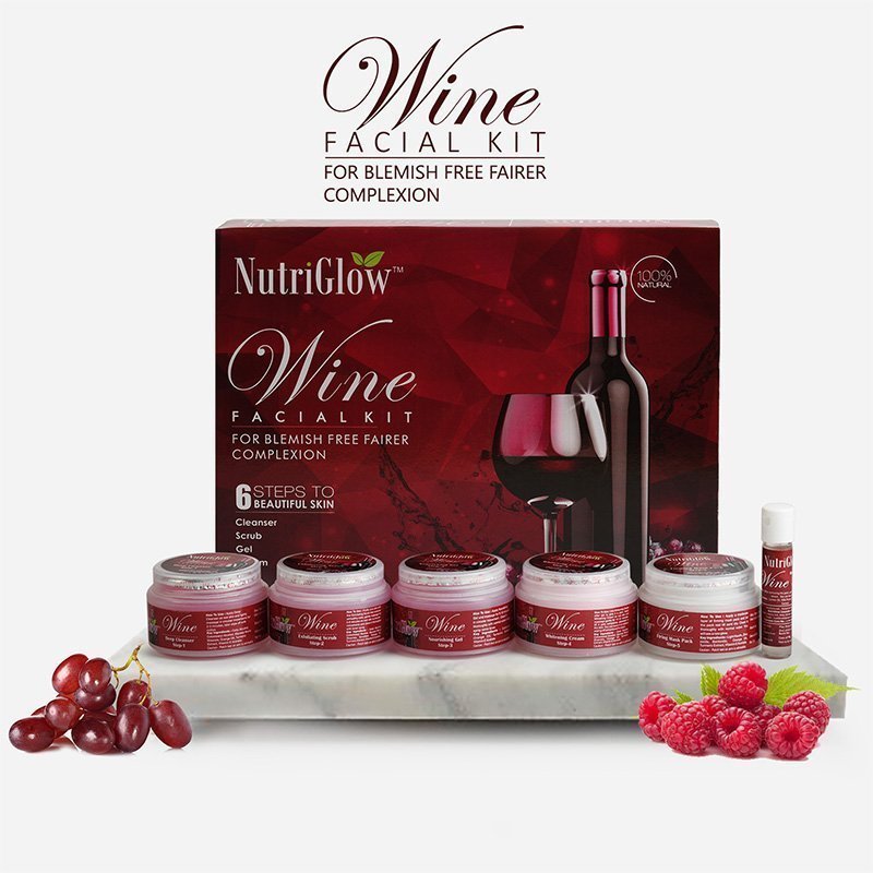 NutriGlow Wine Facial Kit - 260 gms - Swadesii