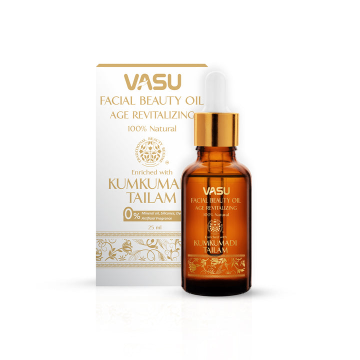 Vasu Facial Beauty Oil Enriched with Kumkumadi Tailam Age Revitalizing ...