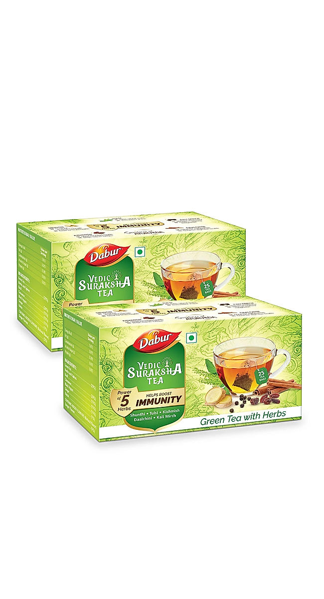 Dabur Vedic Suraksha Green Tea - 25 tea bags - Swadesii