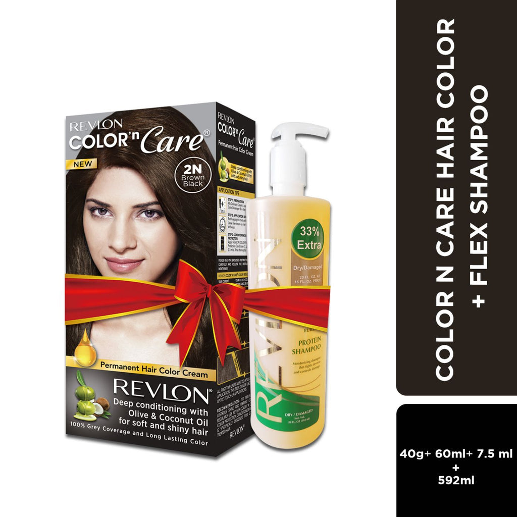 Revlon Color N Care Hair Color + Flex Dry & Damaged Shampoo - 700 ml ...