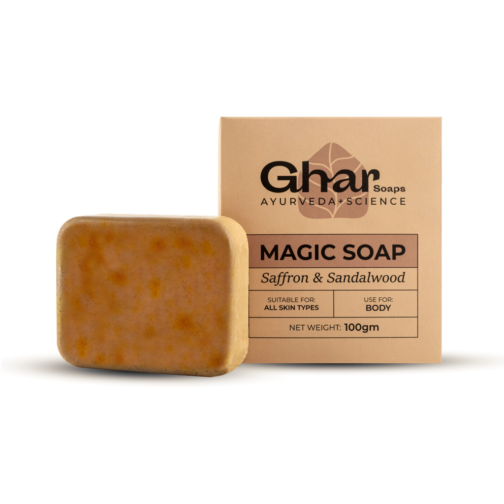 Ghar Magic Soap ( Sandal Wood And Saffron Soap ) - 100 gms - Swadesii