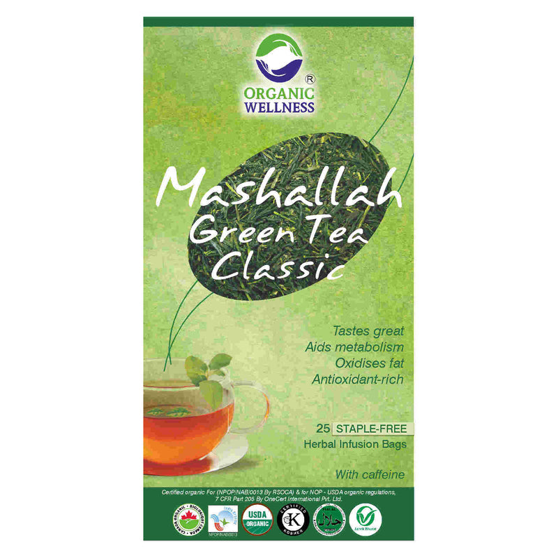 Organic Wellness Mashallah Green Tea Classic - 25 Teabags - Swadesii