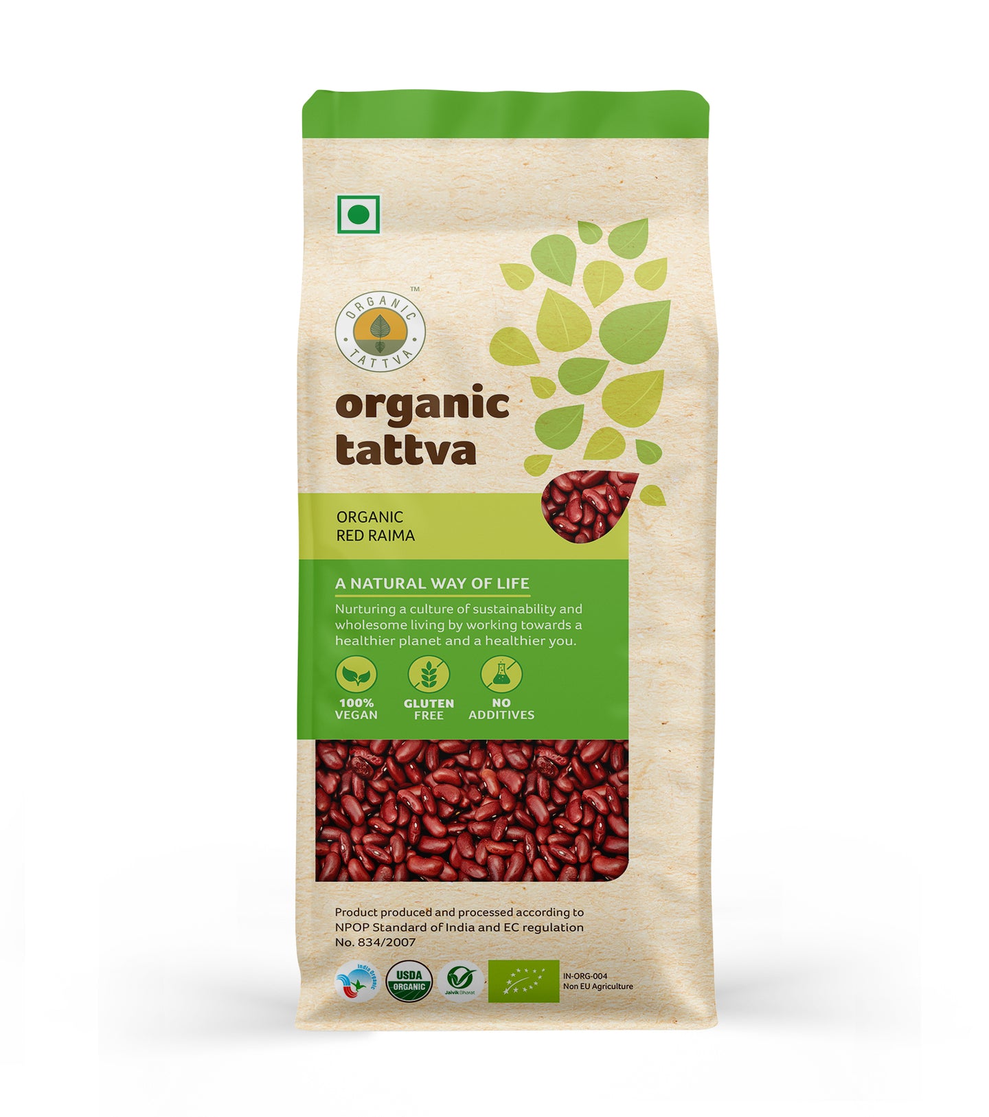 Organic Tattva Red Rajma - 500 gms - Swadesii