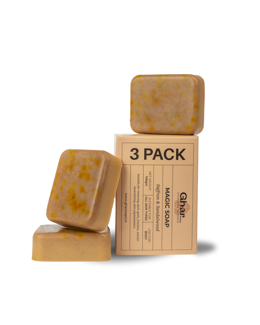 Ghar Magic Soap ( Sandal Wood And Saffron Soap ) - 100 gms - Swadesii