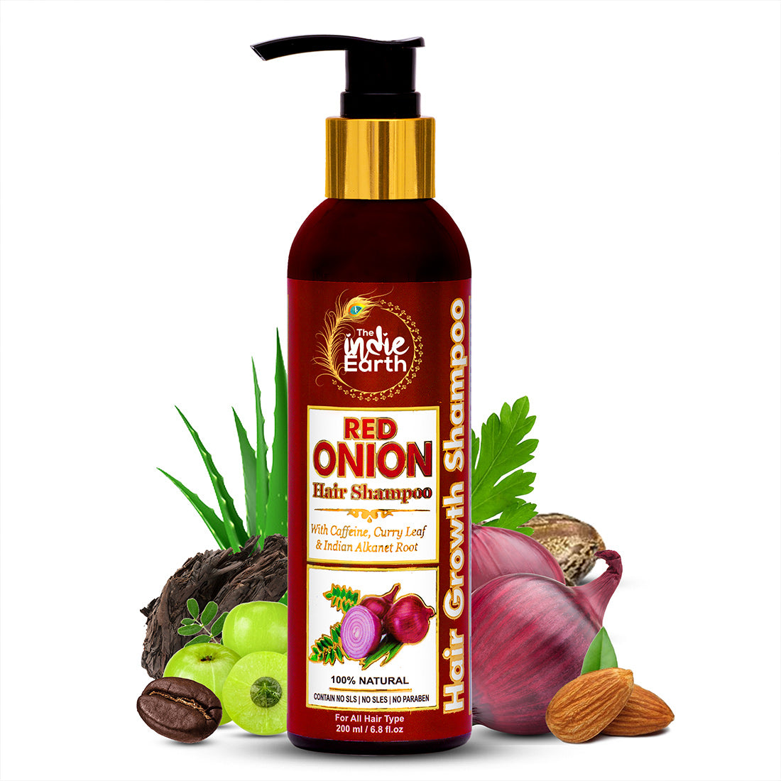 The Indie Earth Onion Hair Shampoo - 200 ml - Swadesii