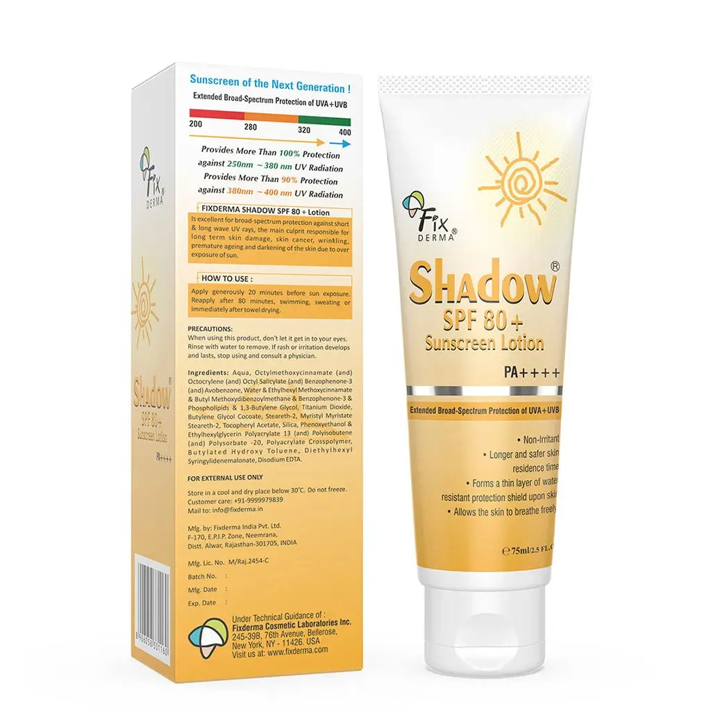 Fixderma Shadow SPF 80+ Sunscreen Lotion - Swadesii