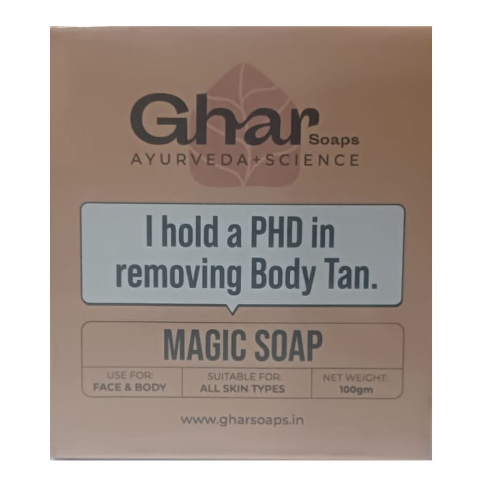 Ghar Magic Soap ( PHD IN Removing Body Tan ) - 100 gms - Swadesii