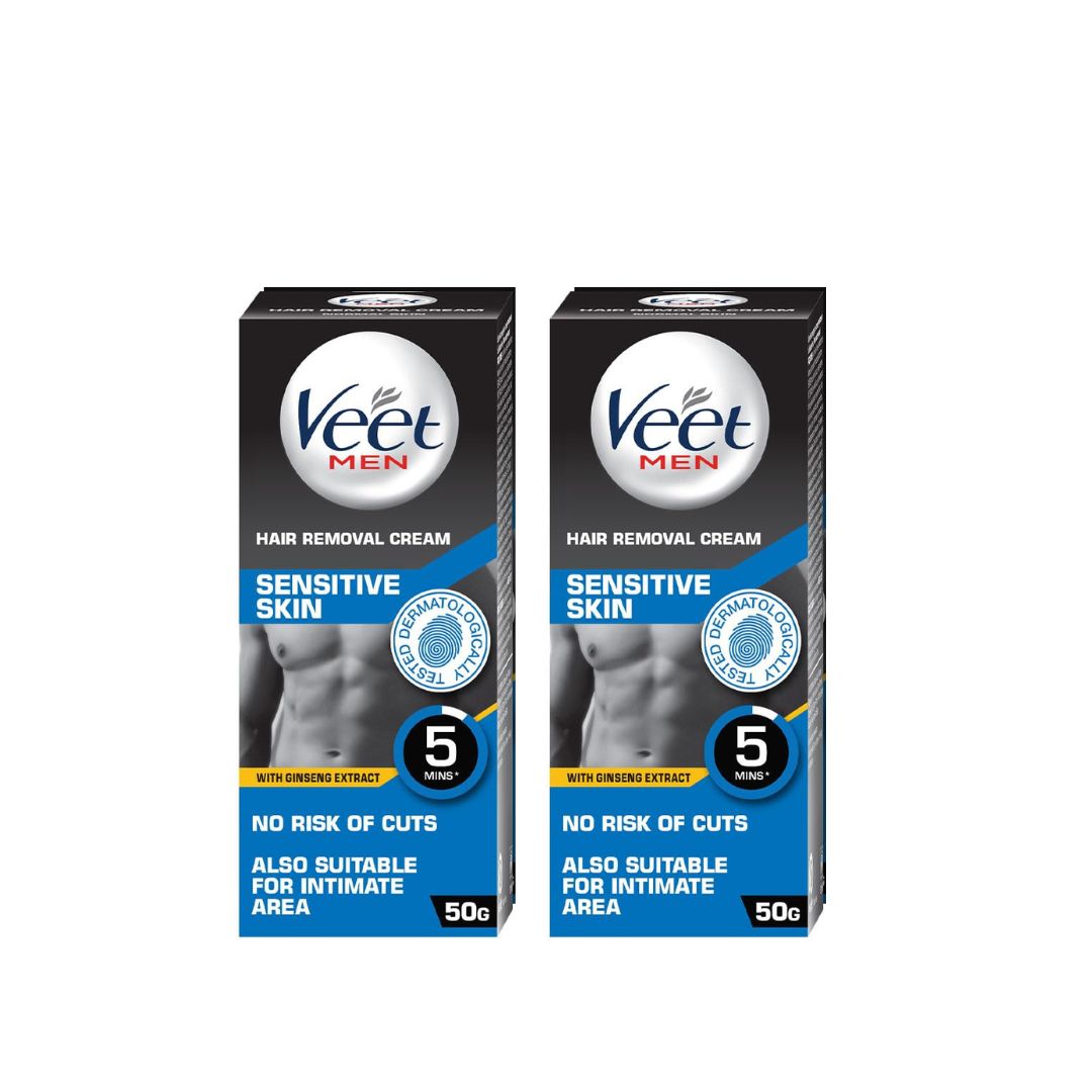 Veet Hair Removal Cream for Men Sensitive Skin - 50 gms (Pack of 2 ...