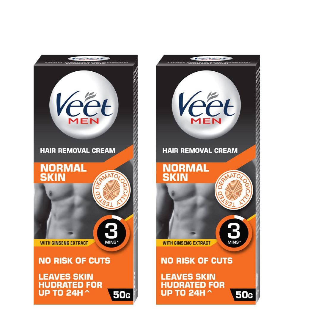 Veet Hair Removal Cream For Men Normal Skin - 50 gms (Pack of 2) - Swadesii