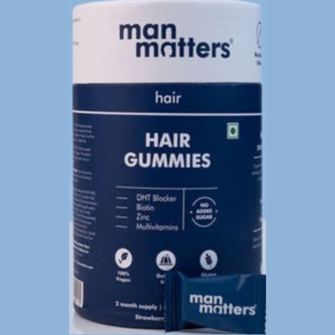 Man Matters Biotin Nourish Hair Gummies (Sugar Free) - Strawberry Flav ...