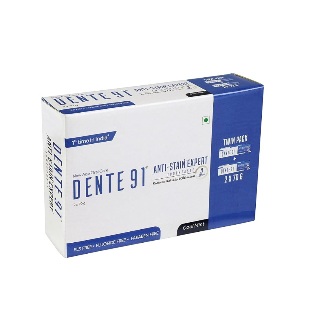 Dente91 Anti-Stain Expert Toothpaste - 70 gms (pack of 2) - Swadesii