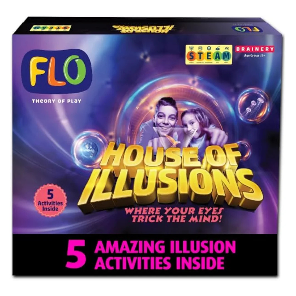 FLO Toys House of Illusions STEM Kit for Kids Age 6+ 5 Optical Illusio ...