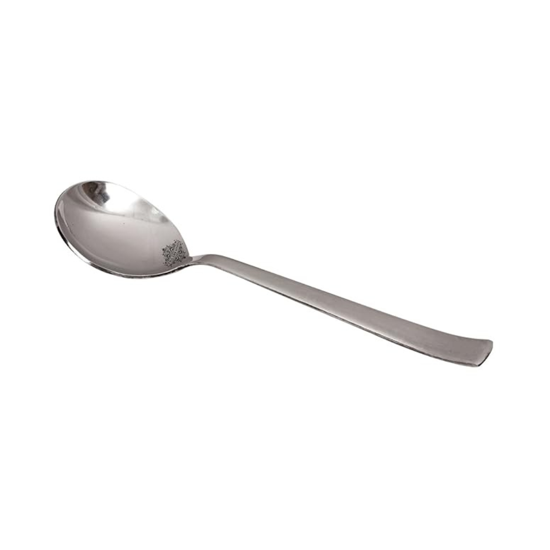 IndianArtVilla Matt Finsh Stainless Steel Serving Soup Spoon Cutlery ...