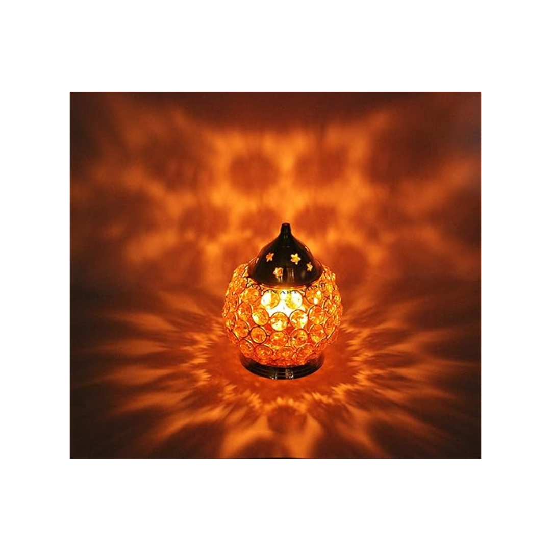 IndianArtVilla Brass Akhand Jyot Crystal Diya, Oval Shape, Oil Puja La ...