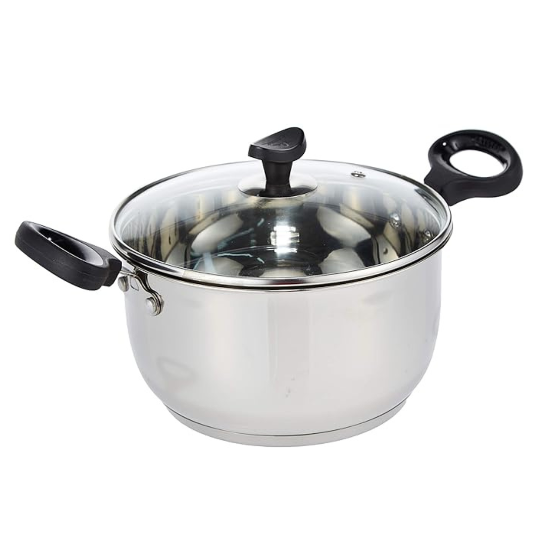Crystal Stainless Steel Casserole with Glass Lid| 200 mm - 1300 gms ...