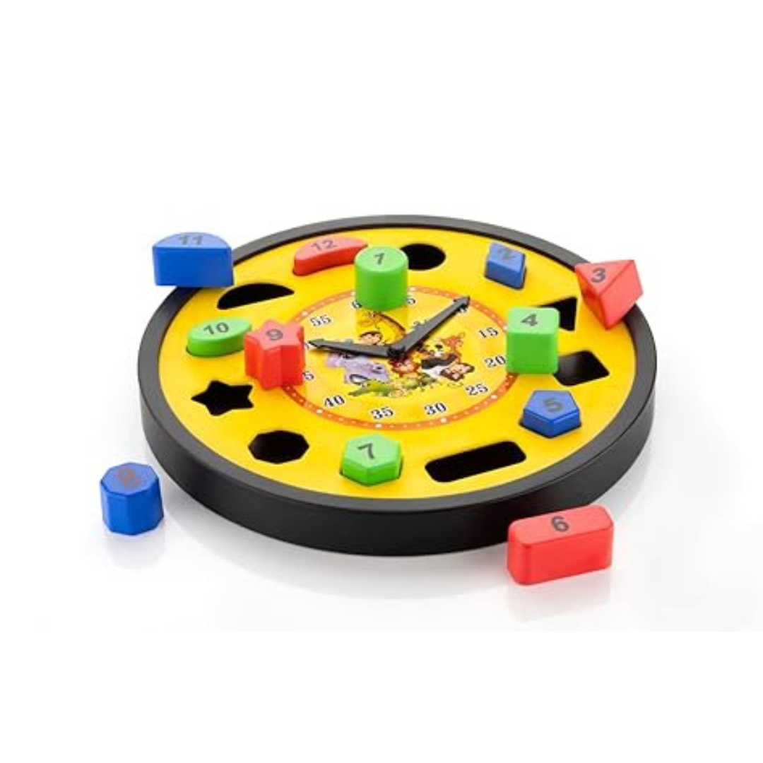 Zudo Toys Zudo Plastic Early Educational Teaching Clock Toy Colour Yel ...