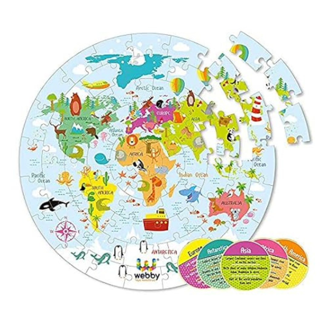 Webby Amazing World Map Jigsaw Floor Puzzle 60 Pcs with 4 Double Sided ...