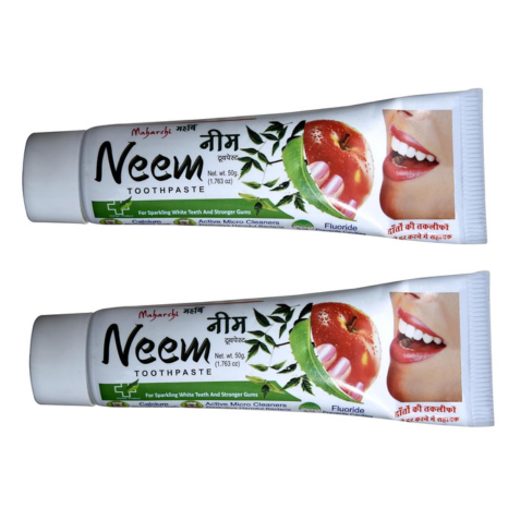 Maharshi Badri Neem Toothpaste for Cavities - 50 gms Each (Pack of 2 ...