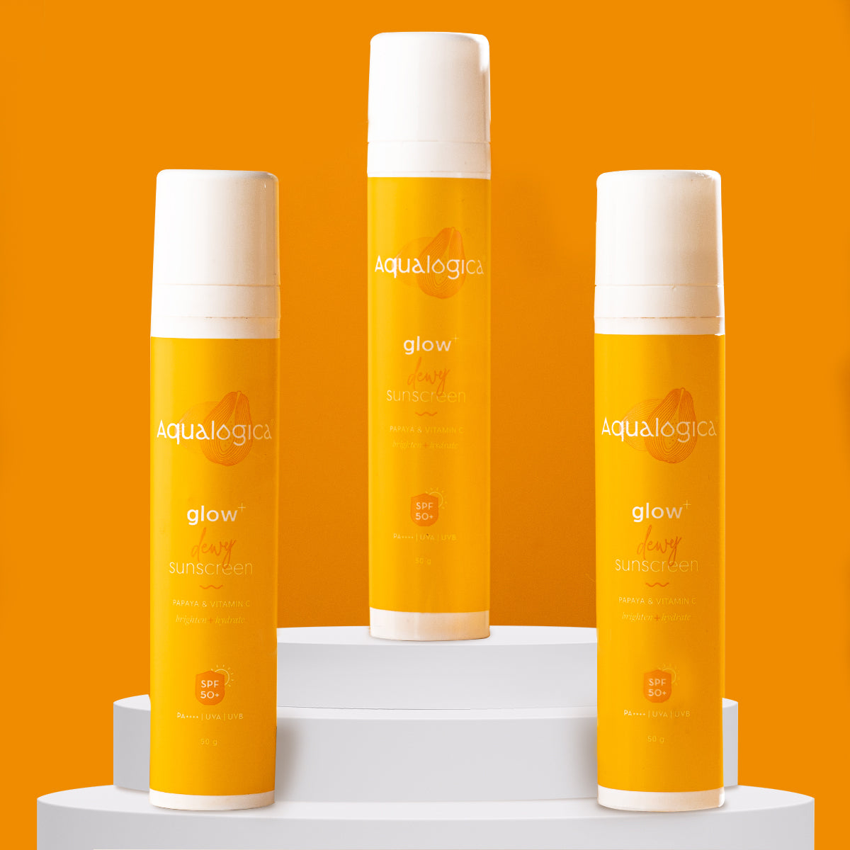 Aqualogica Glow+ Dewy Sunscreen - 50 gms - Pack of 3 - Swadesii