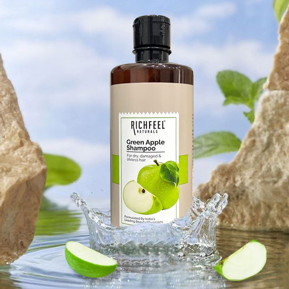 Richfeel Naturals Green Apple Shampoo - 500 ml - Swadesii