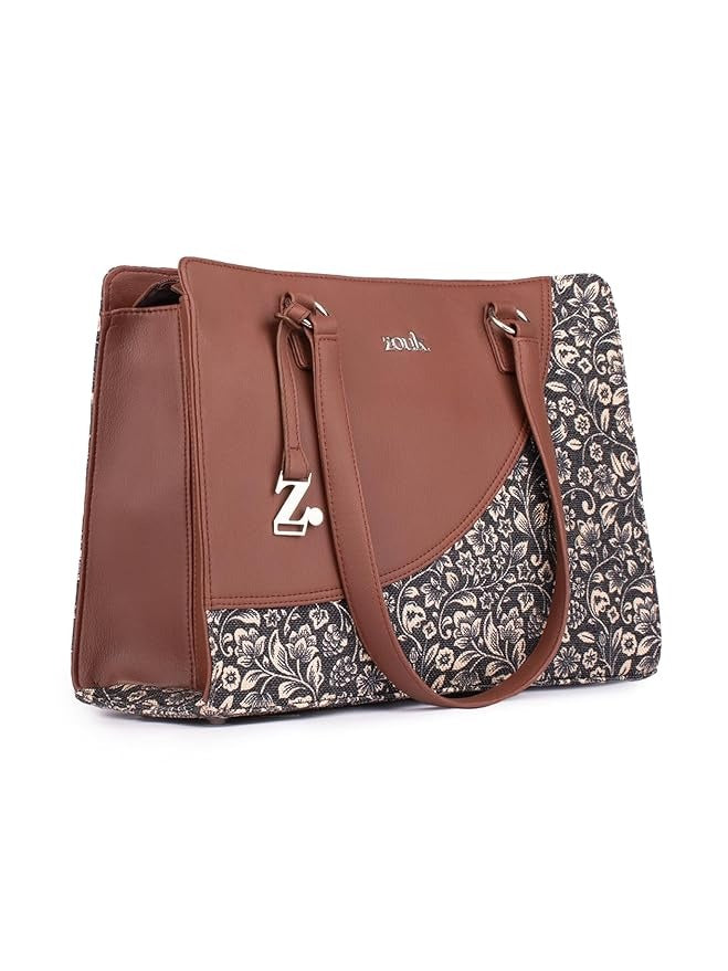 Zouk Women's Office Essential Bag Jute & Vegan Leather Handcrafted ...