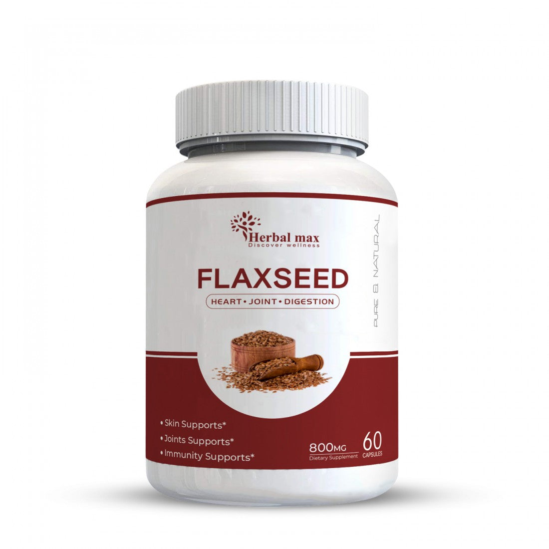 Herbal Max Flaxseed Capsules - 60 Capsules - Swadesii