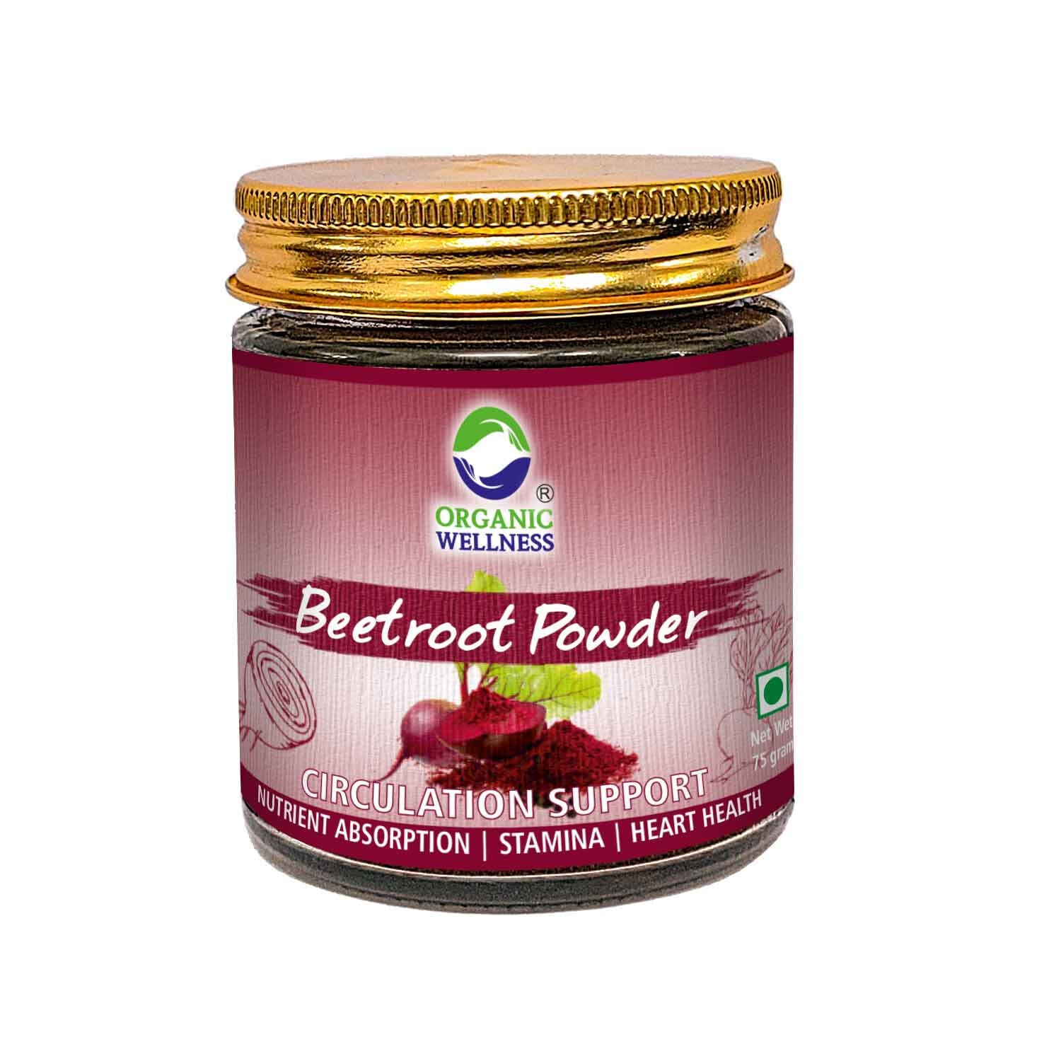 Organic Wellness Beetroot Powder Circulation Support - 75 gms Bottle ...