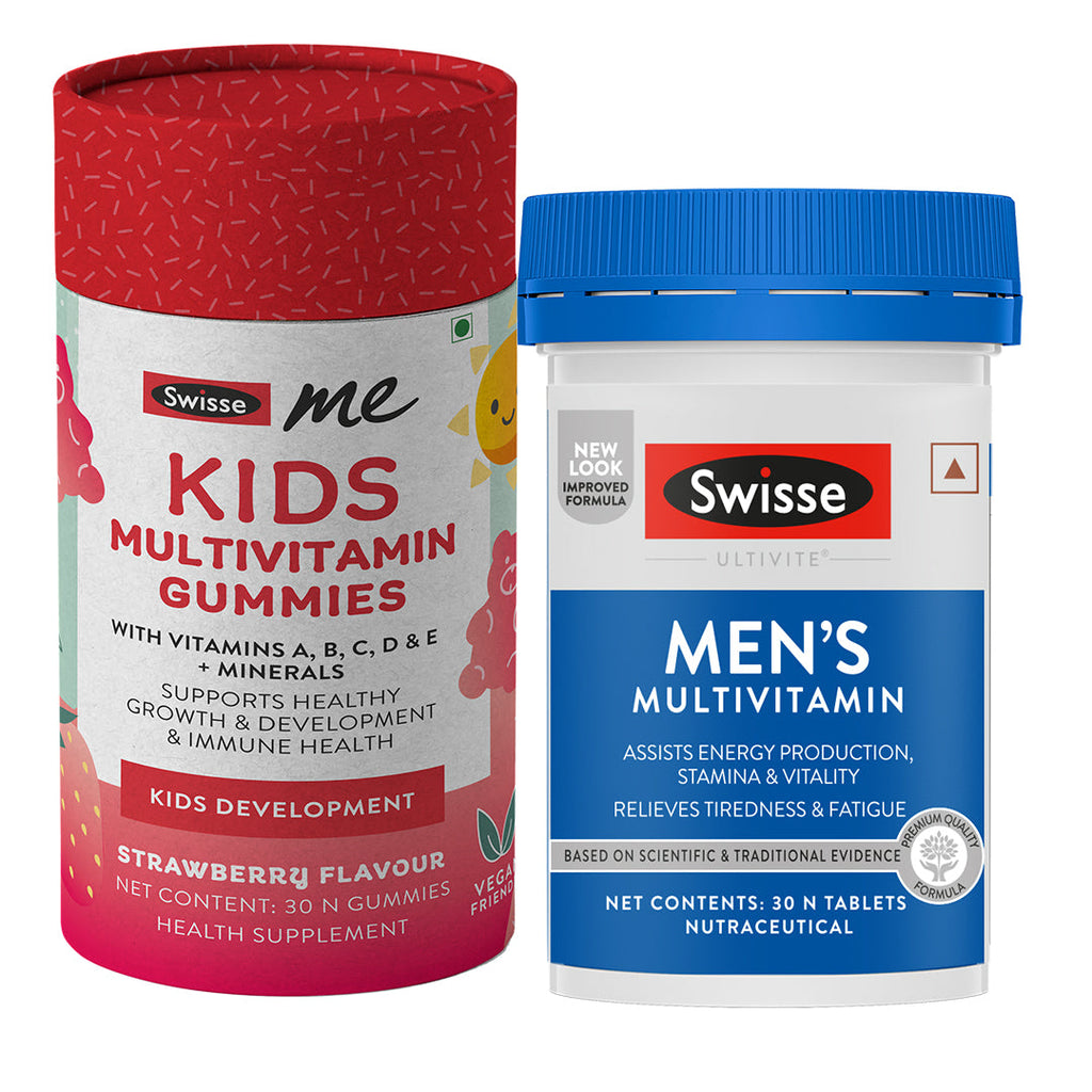 Swisse Multivitamin For Men & SwisseMe Kids Multivitamin Gummies Combo ...