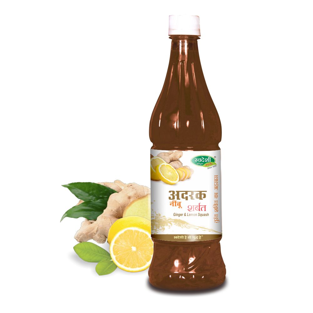 Swadeshi Ayurved Ginger with Lemon Sharbat - 750 ml - Swadesii