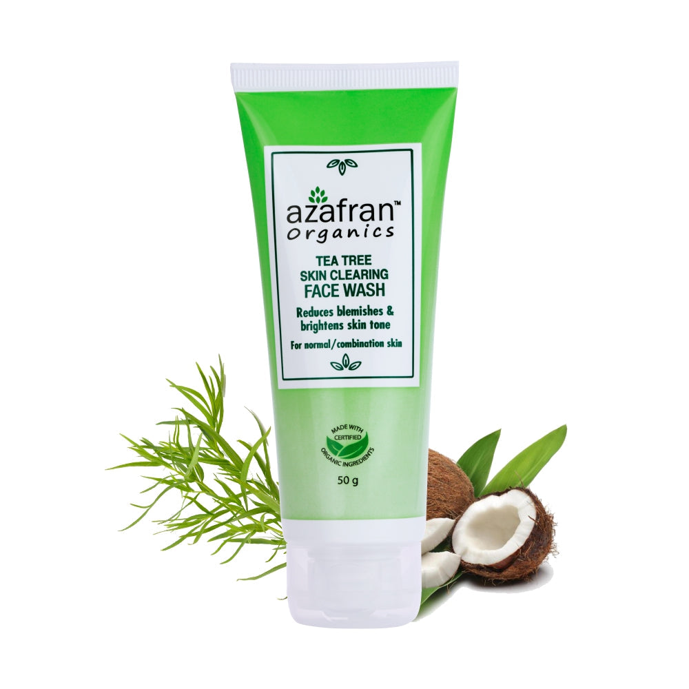 Azafran Organic Tea Tree Skin Clearing Face Wash - Swadesii