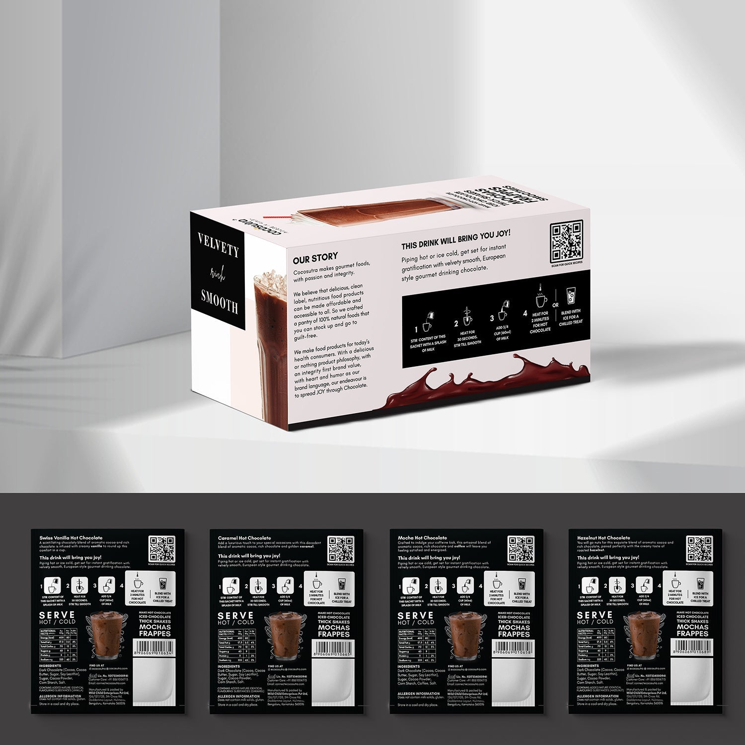 Cocosutra Hot Chocolate Travel Friendly Hamper 20 Pack - 400 gms - Swadesii