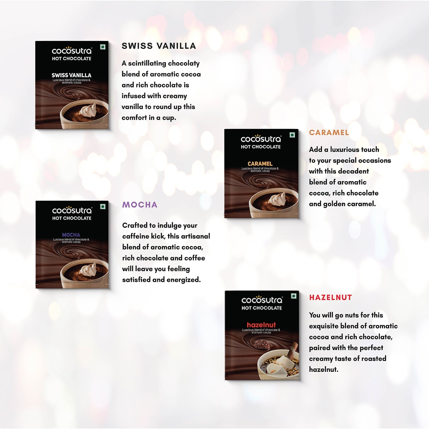 Cocosutra Hot Chocolate Travel Friendly Hamper 20 Pack - 400 gms - Swadesii