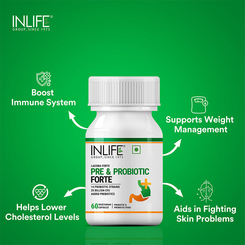 INLIFE Prebiotics & Probiotics Supplement - 60 tabs - Swadesii