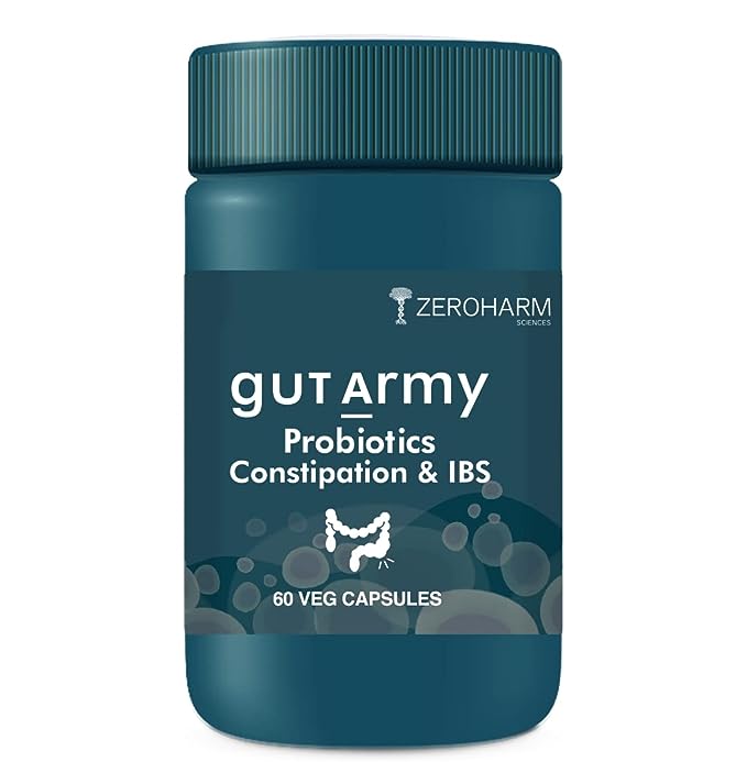 ZEROHARM Gut Army Probiotics for Constipation & IBS - 60 tabs - Swadesii