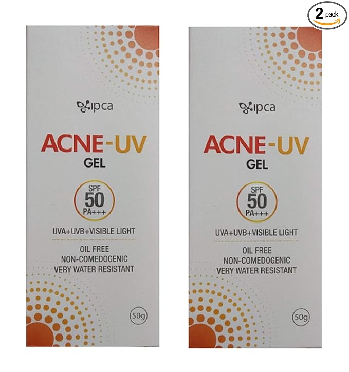 IPCA Acne-UV Gel SPF-50 - 50 gms - Pack of 2 - Swadesii