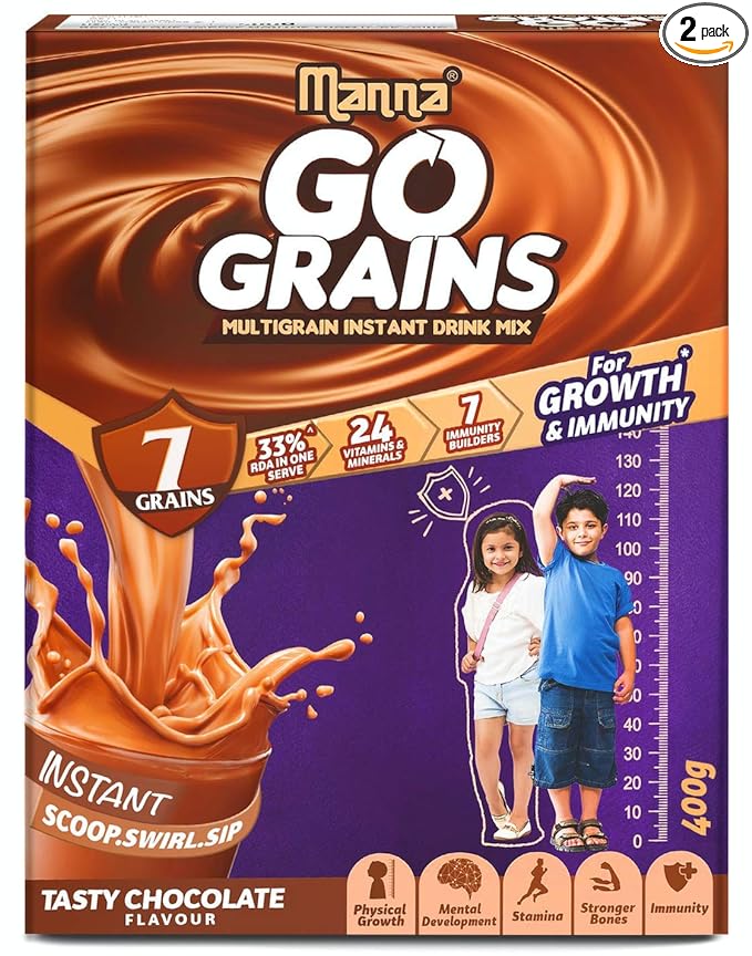 Manna Go Grains Millet Health and Nutrition Drink Chocolate - 400 gms ...