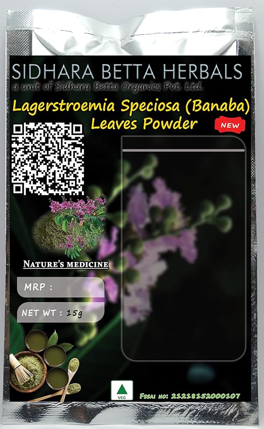 Sidhara Betta Herbals Lagerstroemia Speciosa (Banaba) Leaves Powder ...