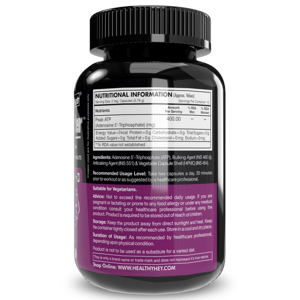 HealthyHey ATP Booster - 30 Vegetable capsules - Swadesii