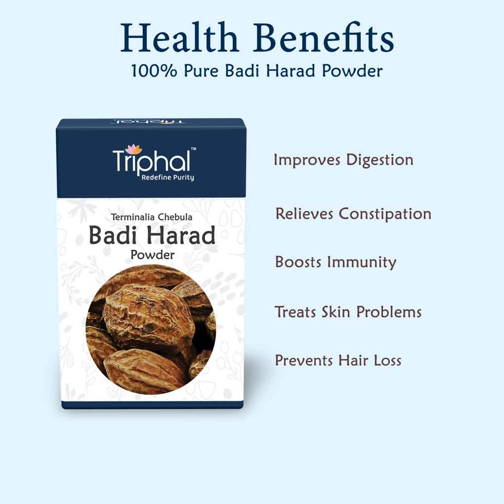 Triphal Badi Harad Powder – Haritaki Churn – Ink Nut Powder - Swadesii