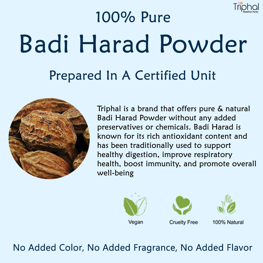Triphal Badi Harad Powder – Haritaki Churn – Ink Nut Powder - Swadesii