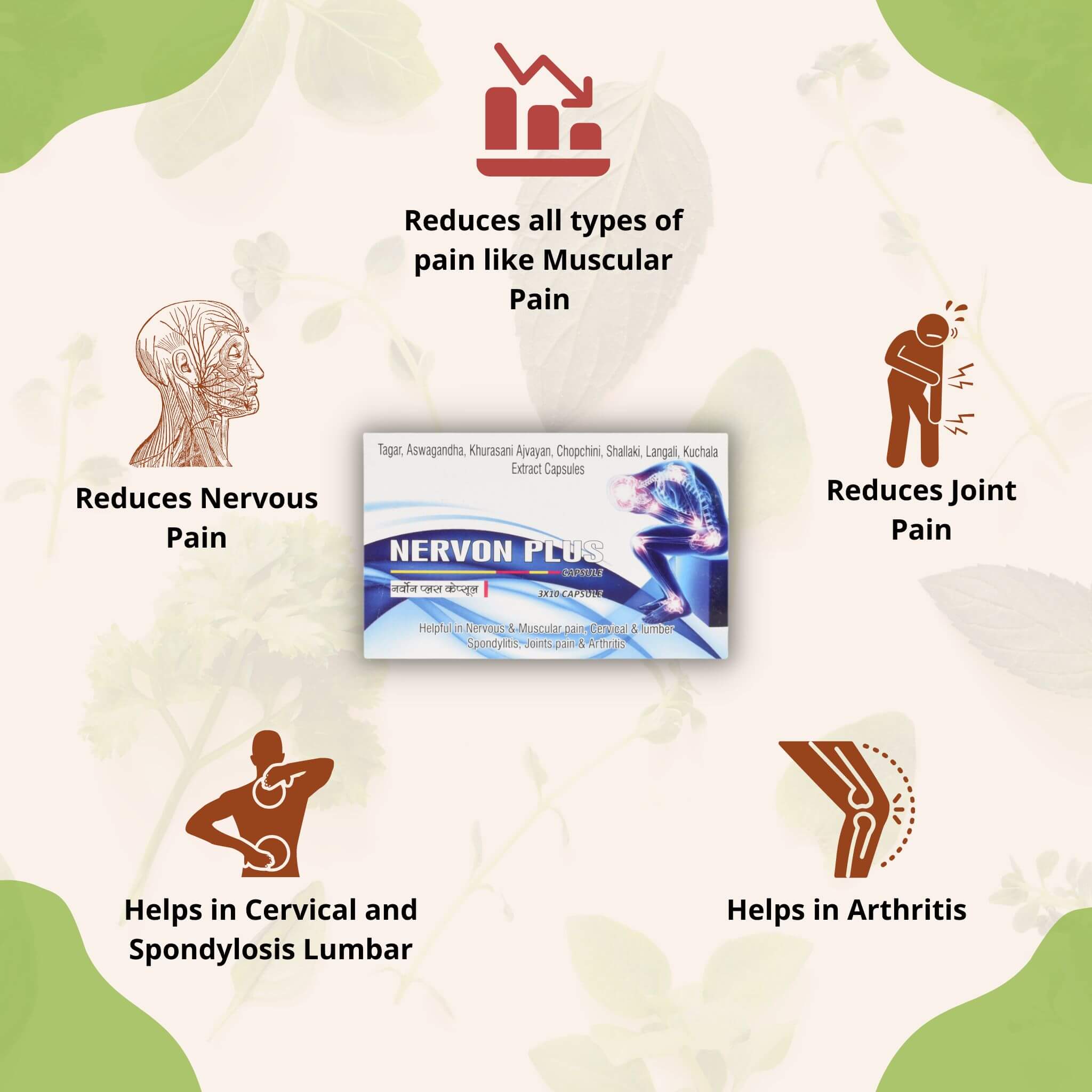 SN Herbals Nervon Plus Capsules - 30Capsules - Swadesii