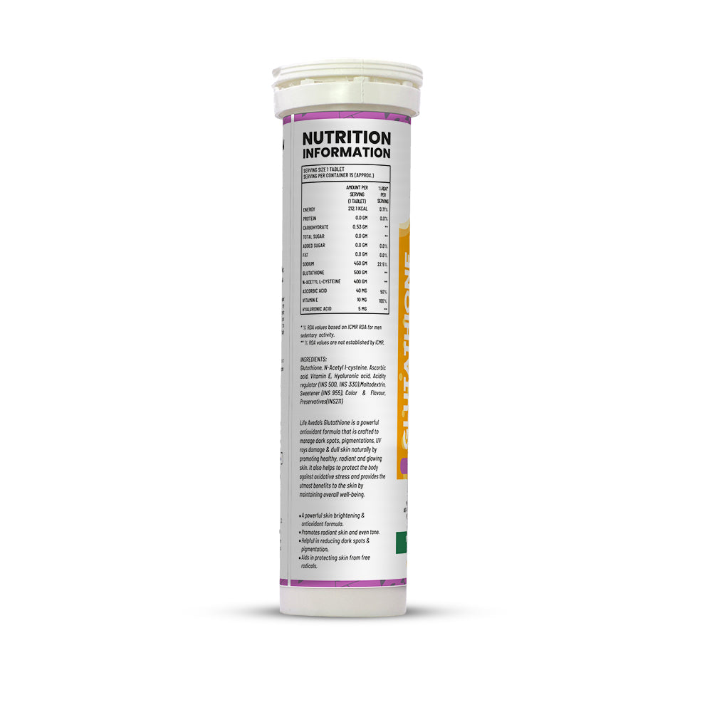 Life Aveda Glutathione - 15N Tablets Orange Flavour - Swadesii