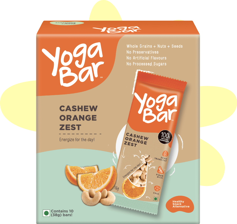 Yogabar Cashew Orange Energy Bar - 228 gms - Swadesii